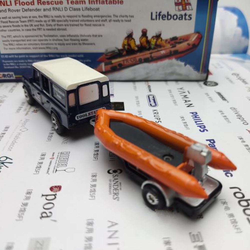 1/83 Scale RNLI Flood Rescue Team Land Rover Defender and D Class Life ...