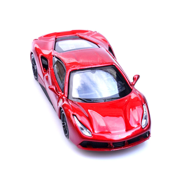 Ferrari 488 GTB (Metallic Red) 1/64 Scale Diecast Metal Sports Car Col ...